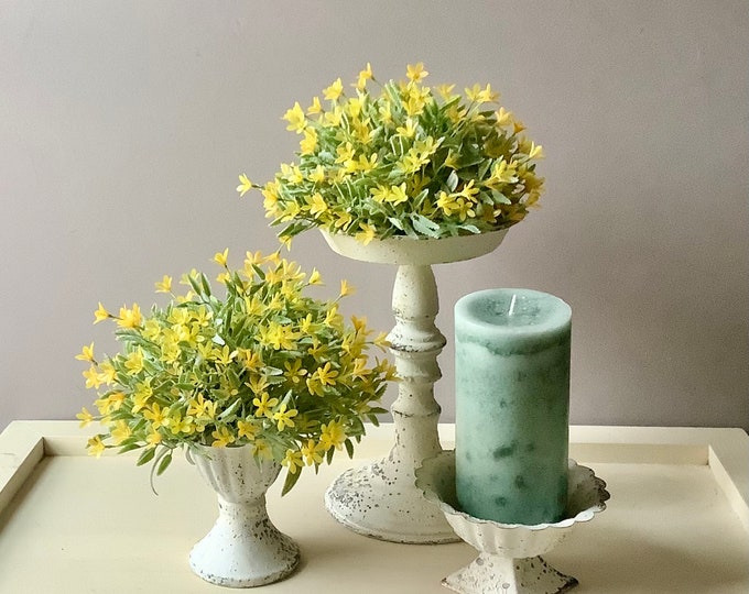 Set (2) Yellow Flower Topiary, Spring Yellow Topiary, Yellow Kitchen ...