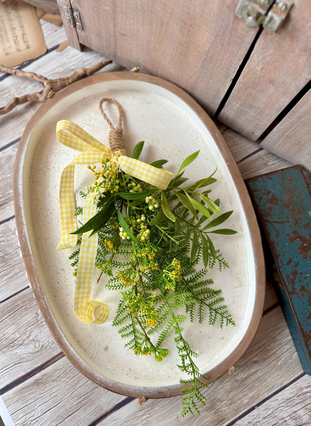 NEW 2025 Yellow Greenery Swag Wreath, Spring Swag, Eucalyptus Berry ...