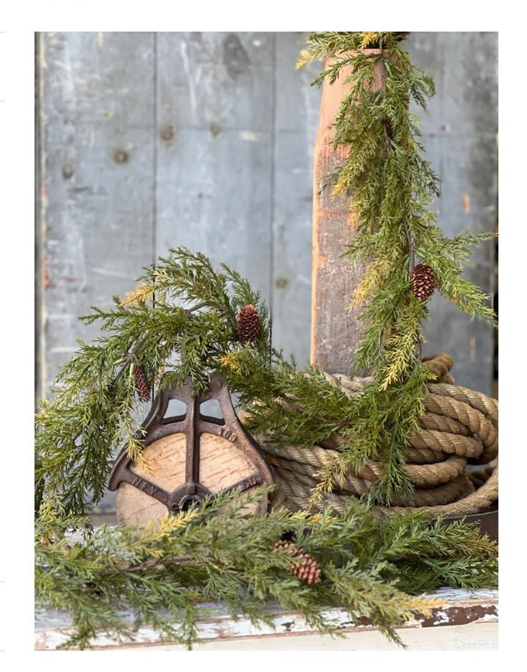 Christmas Juniper Garland Christmas Garland Cedar Garland - Etsy