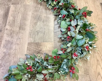 Christmas Holly Berry Garland Christmas Garland Red and Green Garland ...