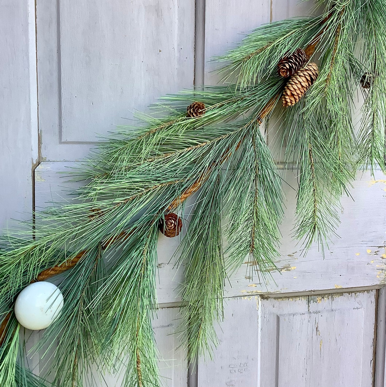 9’ Christmas Garland, Rope Garland, Long Needle Pine Garland for Mantle ...