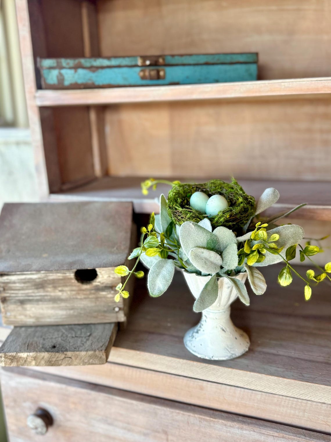 Bird Nest Arrangement, French Country Spring Arrangement, Easter Table ...