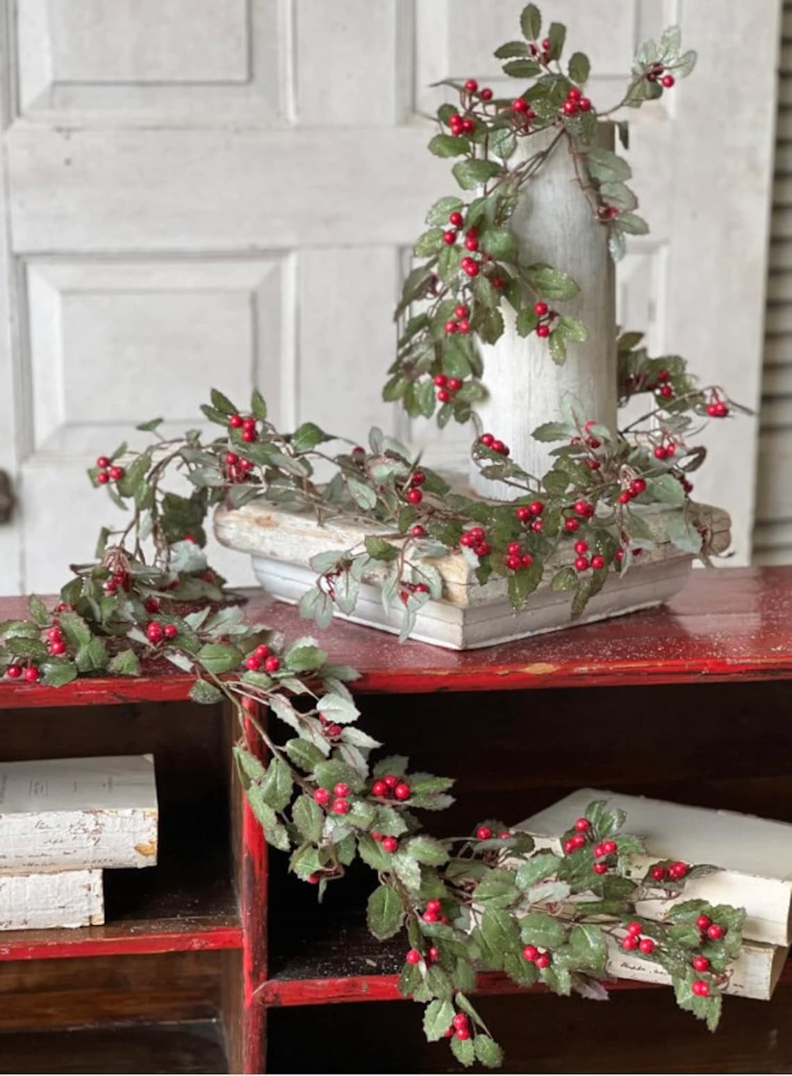 Christmas Holly Berry Garland Christmas Holly Garland Red - Etsy