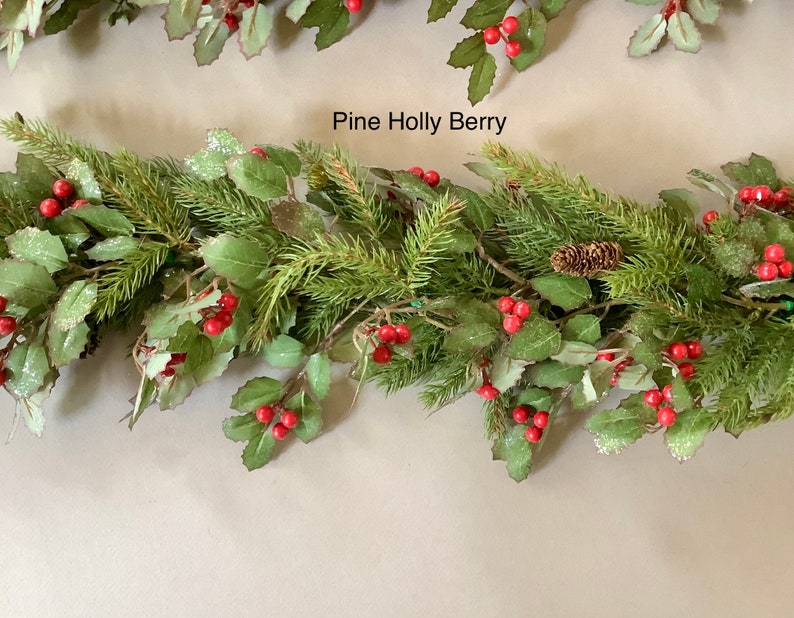 Christmas Holly Berry Garland Christmas Garland Red and - Etsy