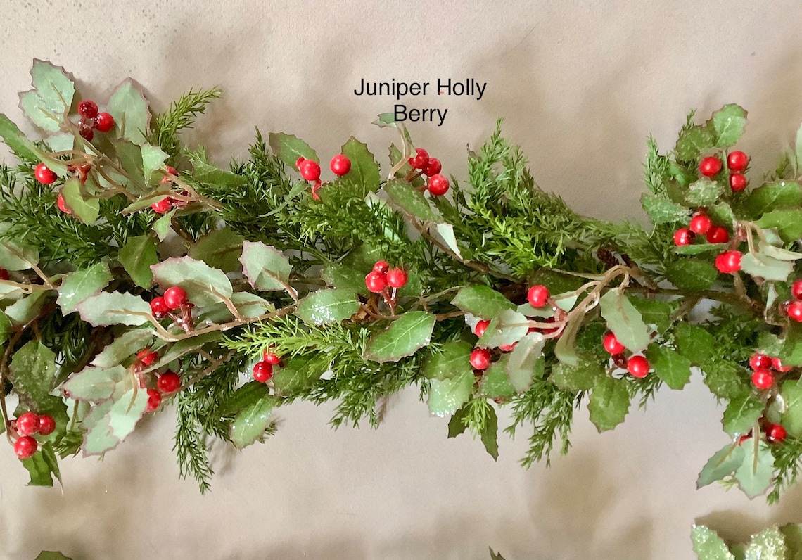 Christmas Holly Berry Garland Christmas Garland Red and - Etsy