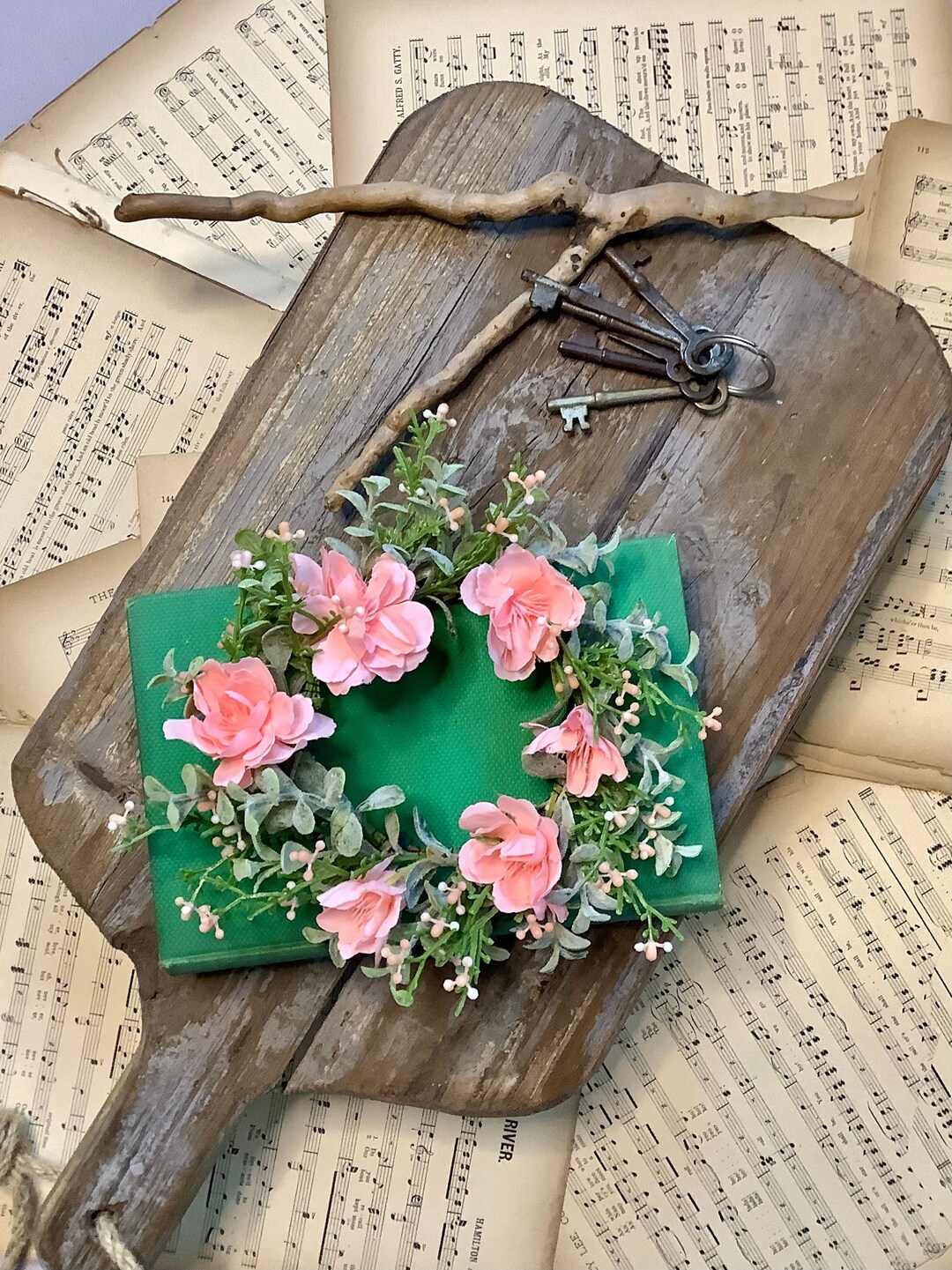 Pink Spring Candle Wreath, Pink Eucalyptus Wreath, Summer Wreath, Pink ...