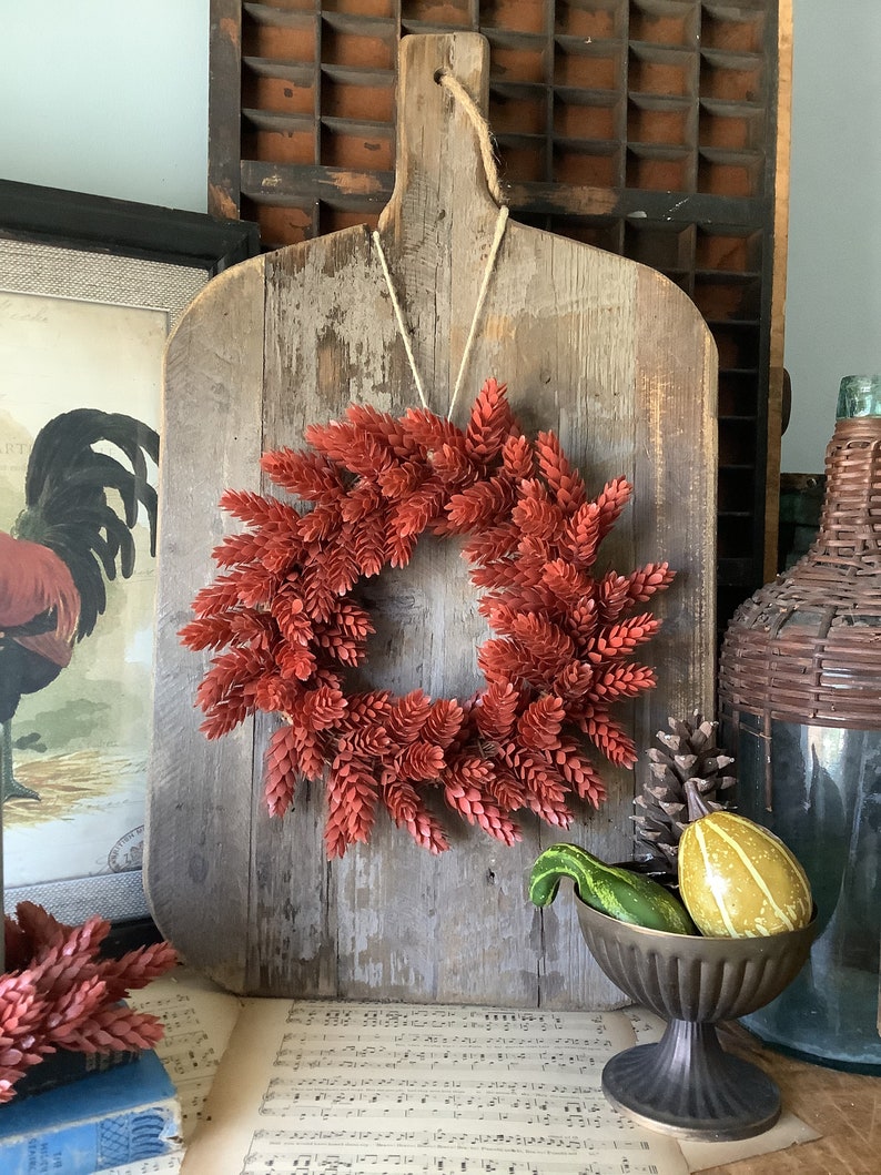 Fall Hops Wreath Rusty Red Hops Wreath Fall Beer Wedding - Etsy