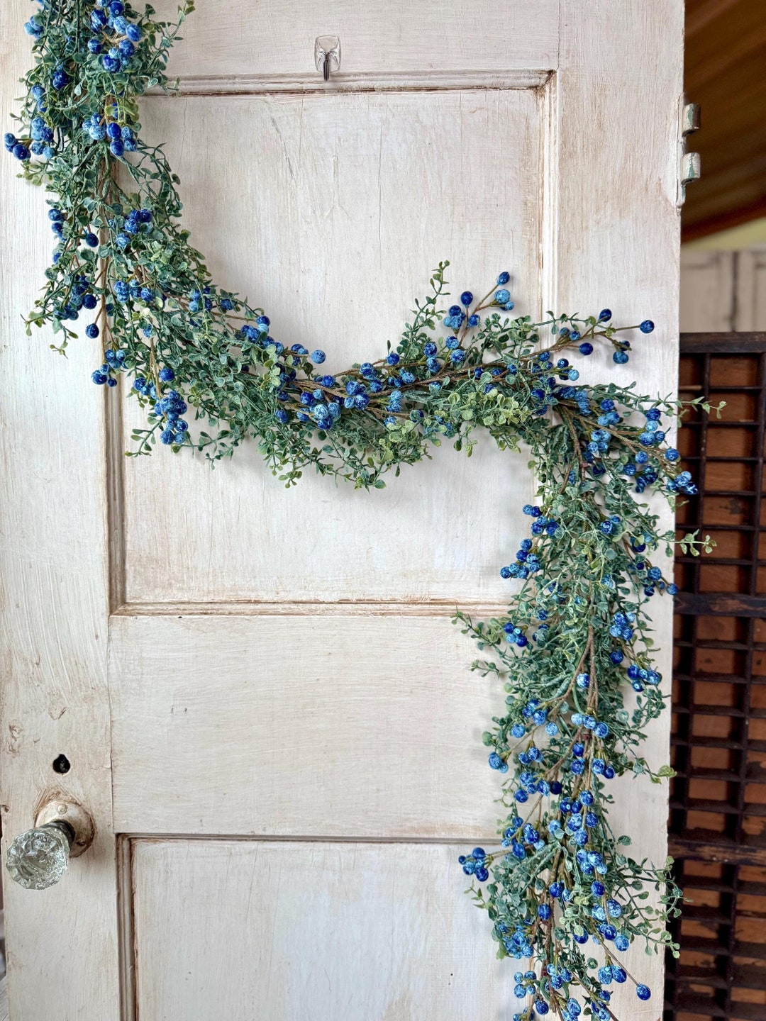 Blueberry Garland, Easter Decor, Blue Spring Garland, Summer Garland ...