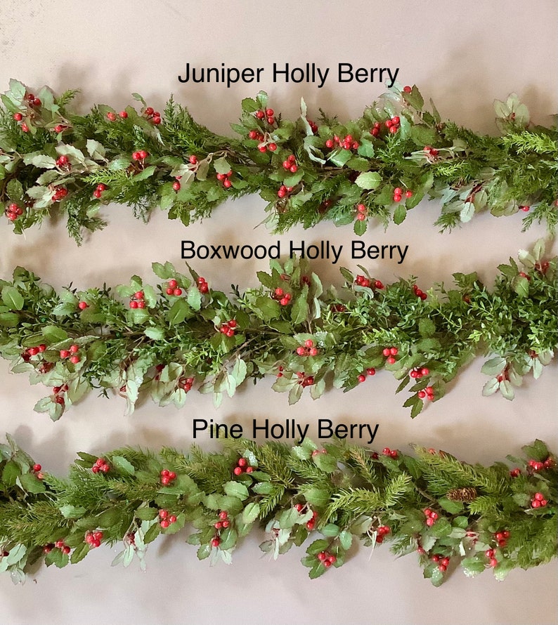 Christmas Holly Berry Garland Christmas Garland Red and - Etsy