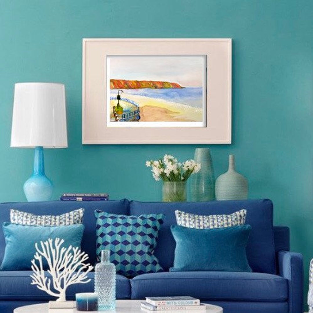 FILEY BEACH Print. Watercolour Artwork of North Yorkshire - Etsy UK
