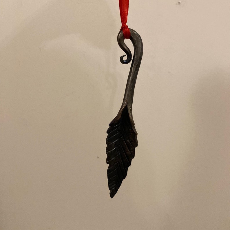 Hand Forged Leaf Ornament Hand Forged Gift New Handmade Key - Etsy