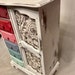 Hand Painted Chest Distressed Box Unique White and Black Rose Paper ...