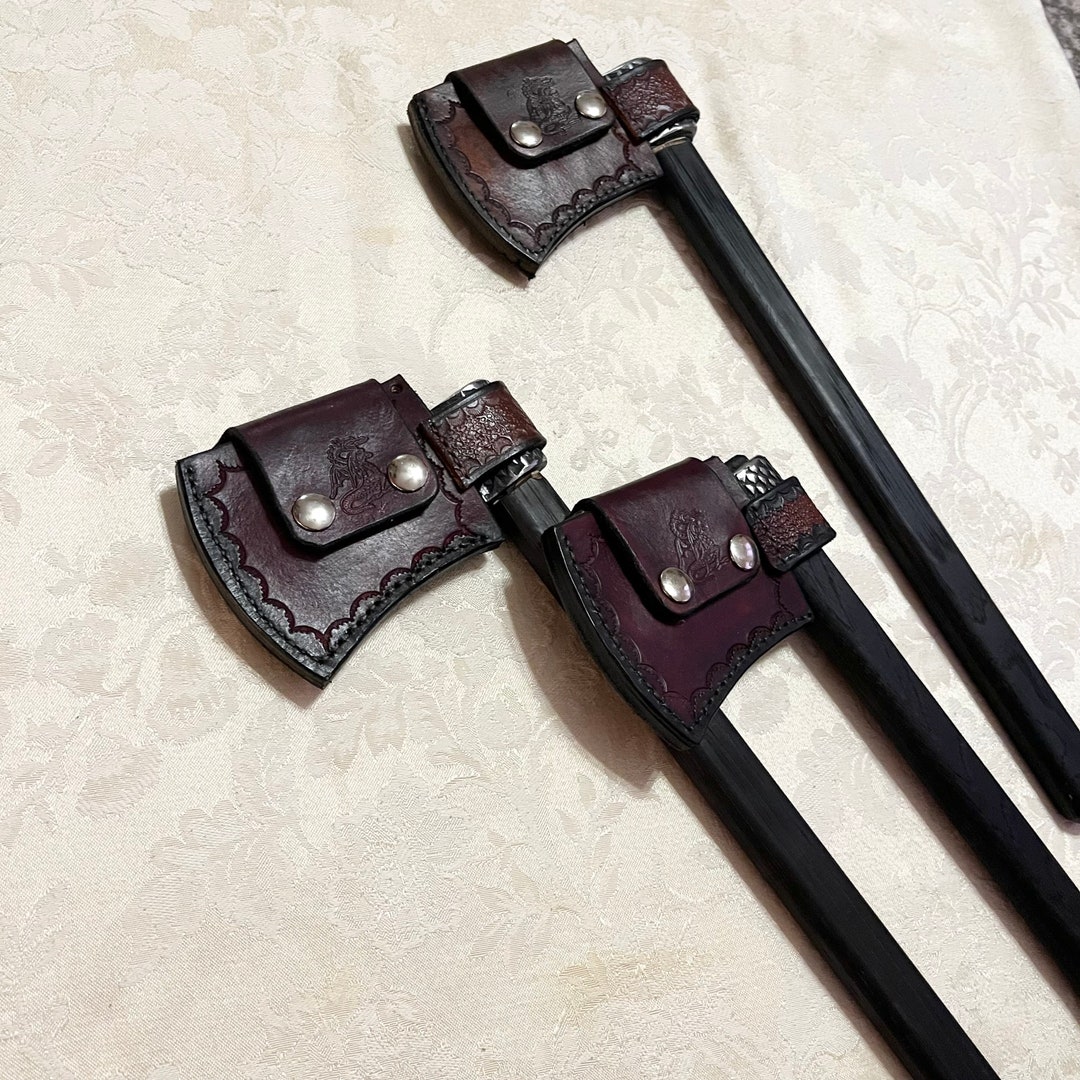 Hand Forged Axe With Handmade Tooled Sheath Handmade Throwing Axe Hand ...