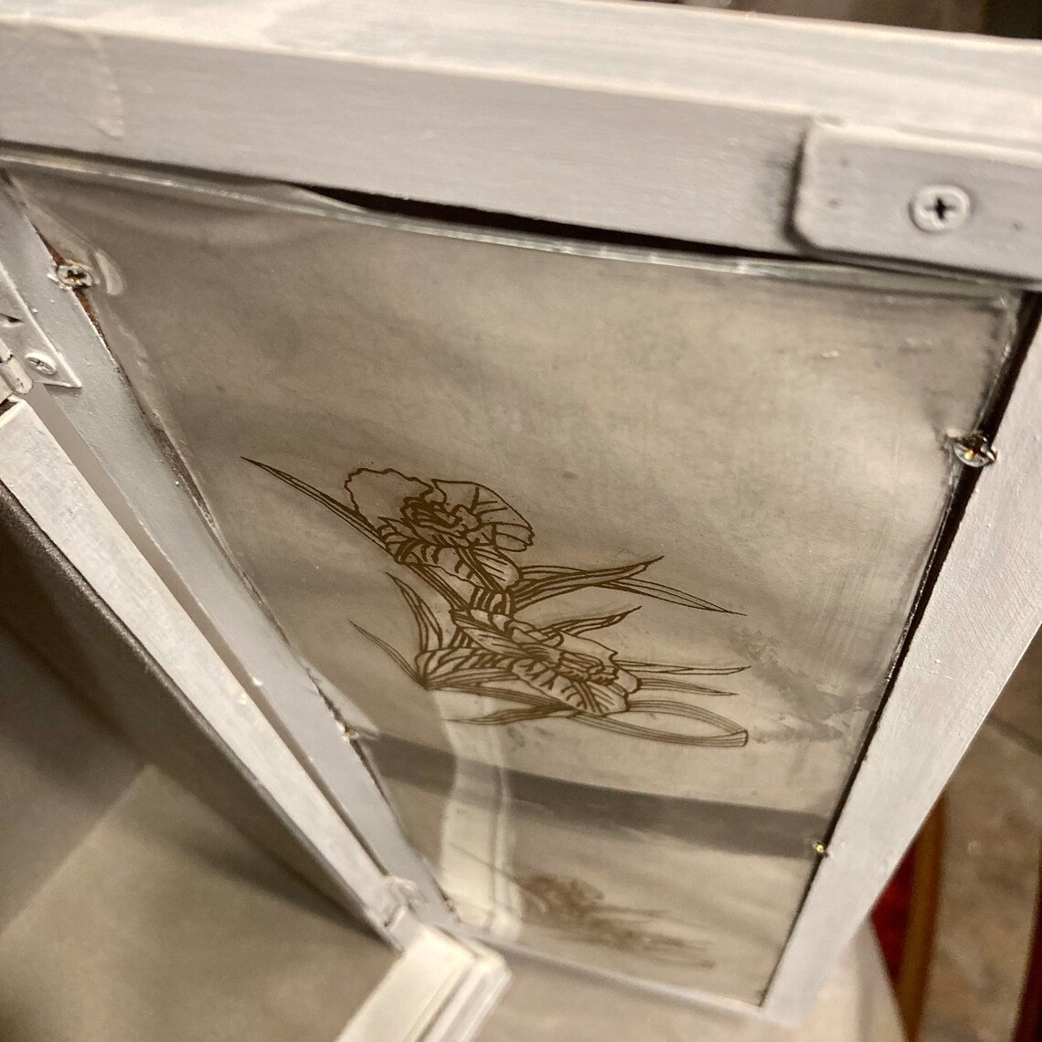 Hand Painted Chest Distressed Box Unique White and Black Rose - Etsy