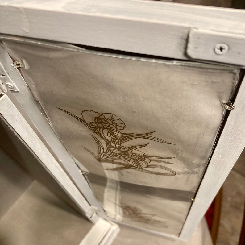 Hand Painted Chest Distressed Box Unique White and Black Rose Paper ...