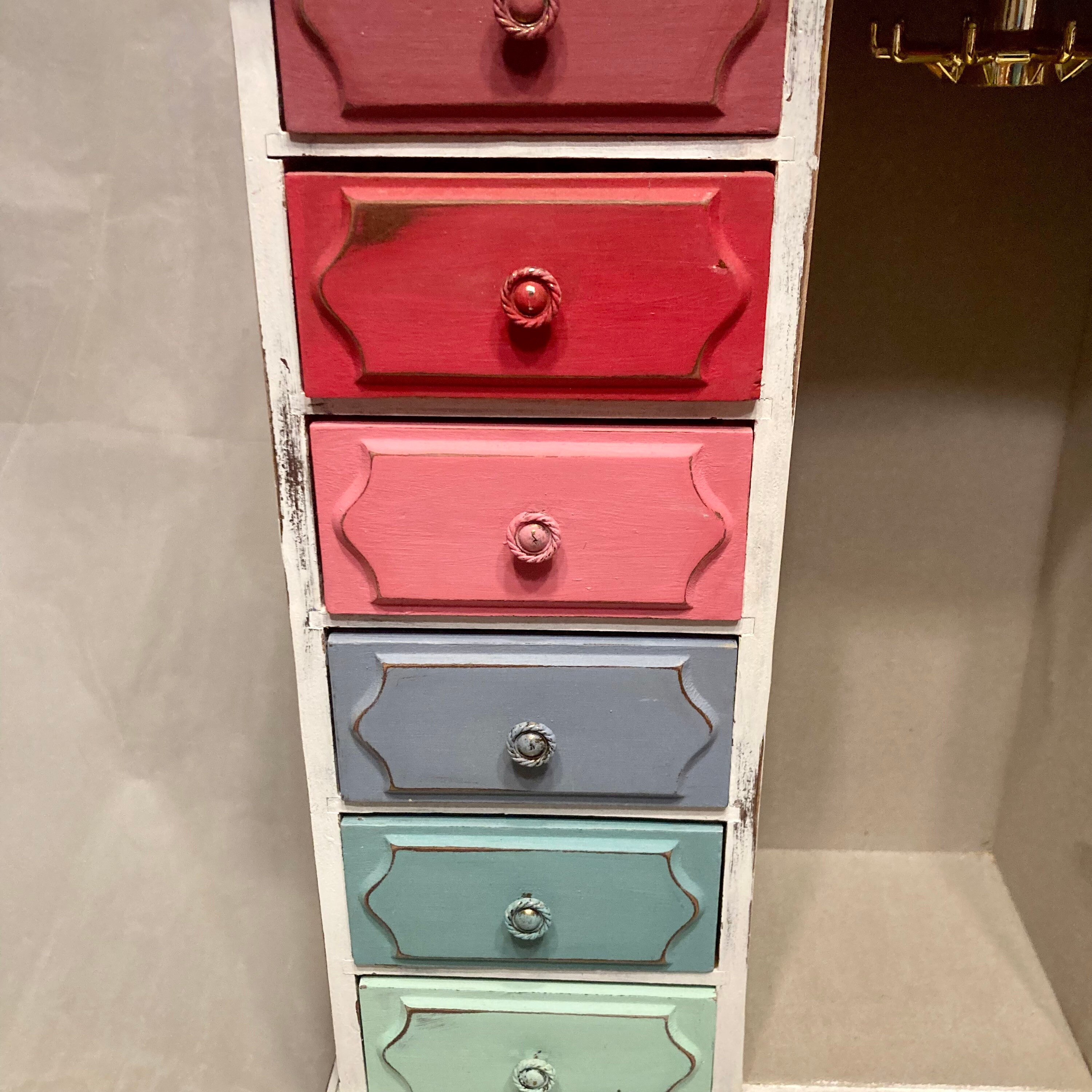 Hand Painted Chest Distressed Box Unique White and Black Rose - Etsy