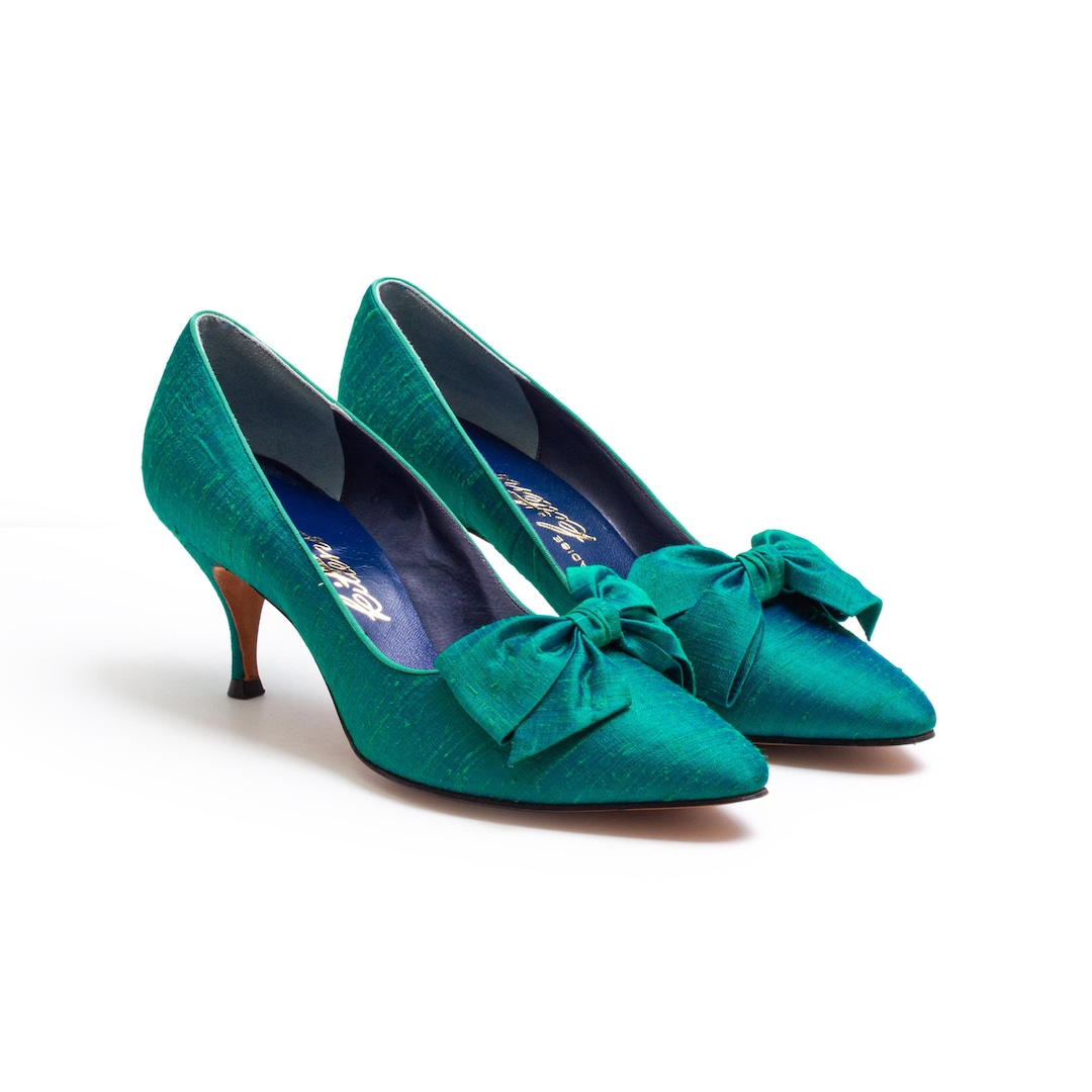 Vintage 1960s Unworn Stiletto Pumps, Green 50s 60s High Heels by ...