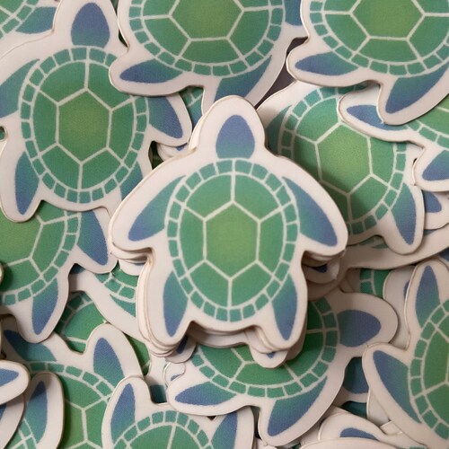Sea Turtle Sticker Turtle Sticker Water Bottle Sticker - Etsy