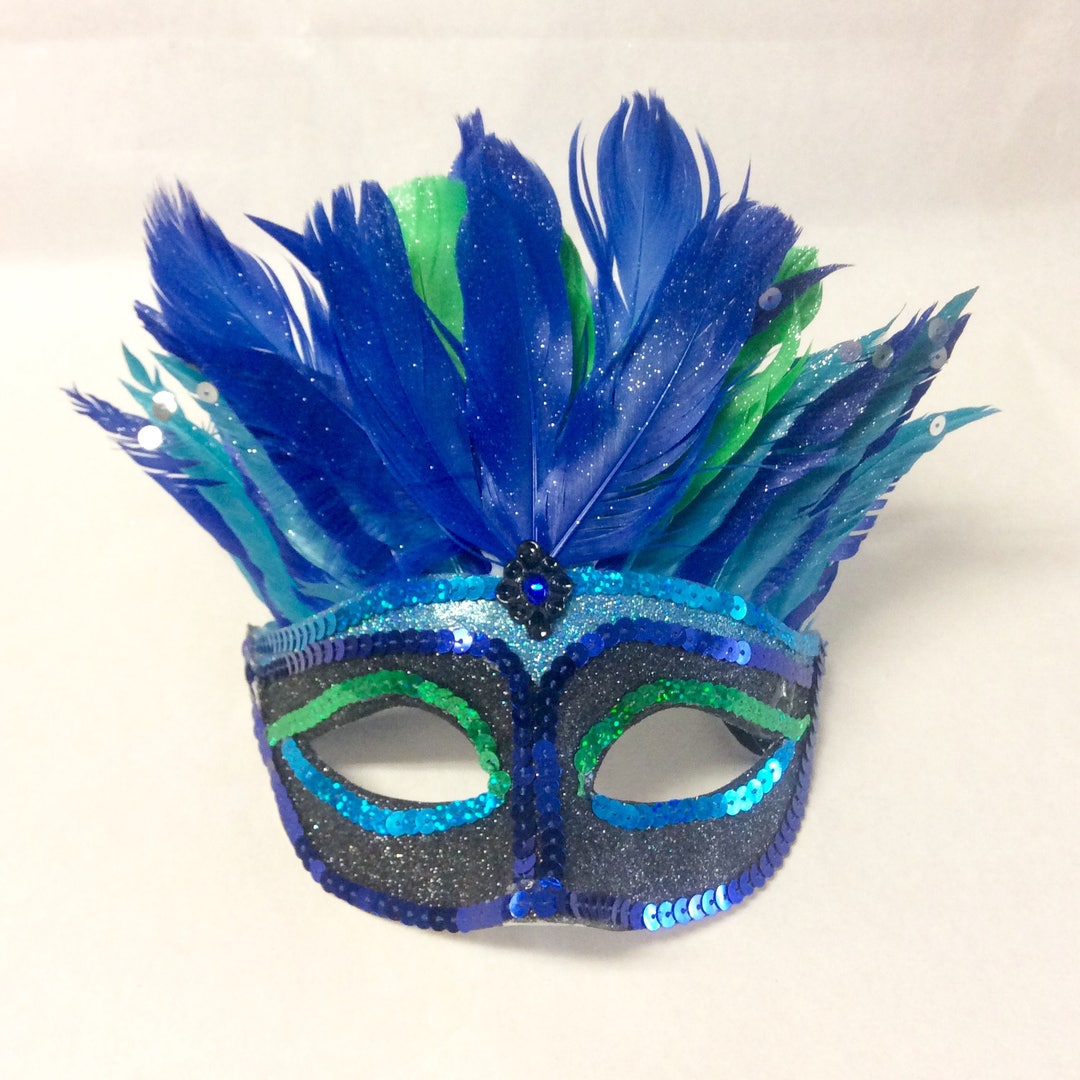 Peacock Mask, Peacock Masquerade Mask, Mardi Gras Mask, Half Mask ...