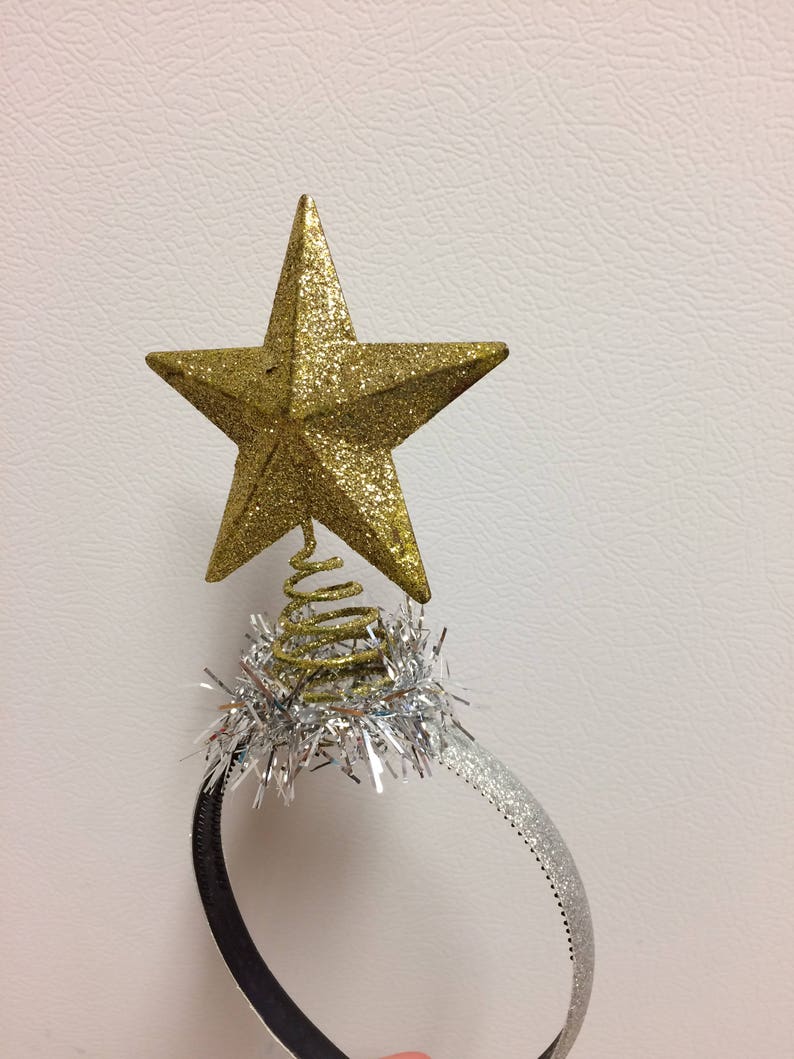 Gold Silver Christmas Star Headband, Xmas Tree Topper Headband ...