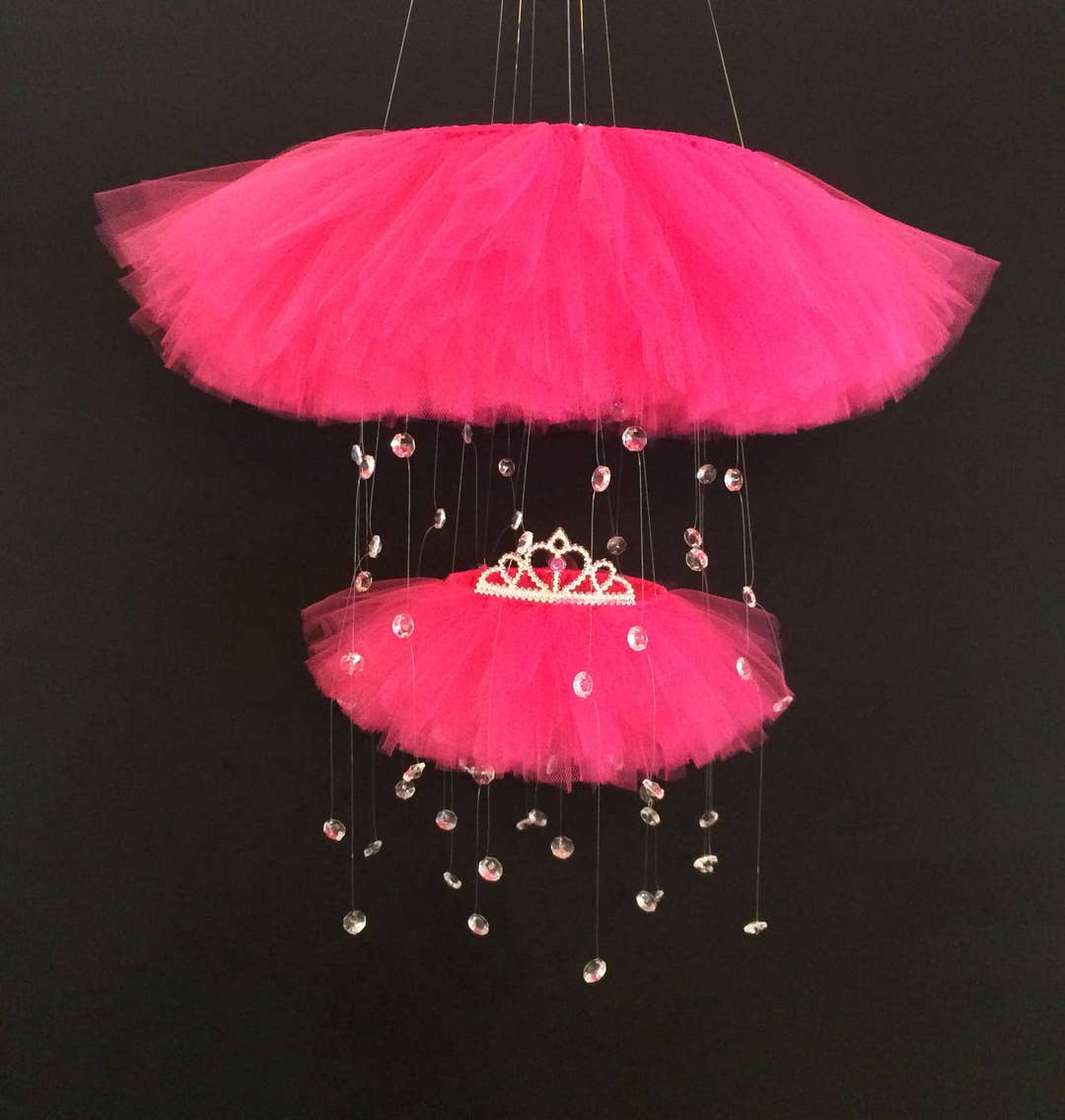 Hot Pink Tutu Crystal Mobile, Ballerina Mobile, Princess Mobile, Tutu ...