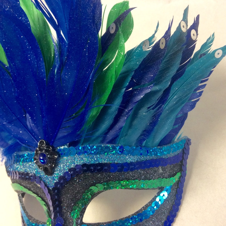 Peacock Mask, Peacock Masquerade Mask, Mardi Gras Mask, Half Mask ...
