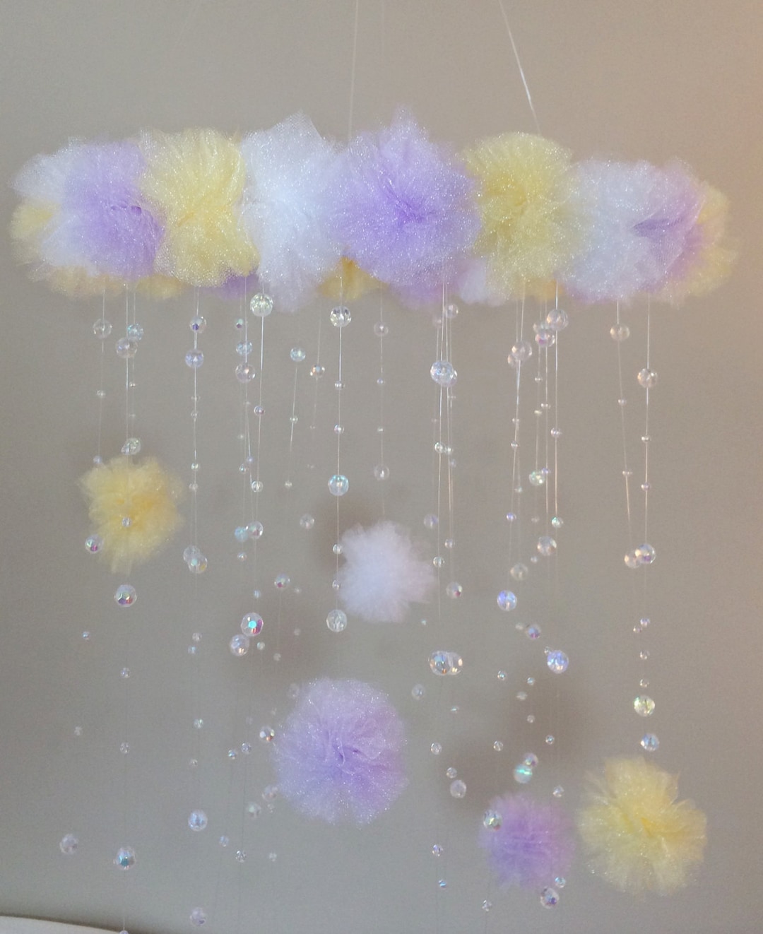 Purple and Yellow Crystal Baby Mobile Princess Mobile - Etsy
