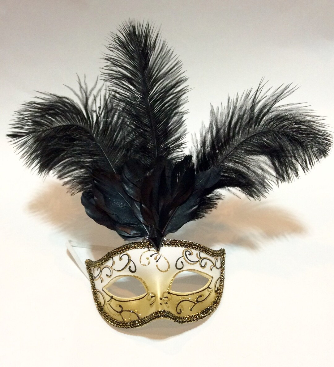 Gold Black Glitter Masquerade Mask, Gold Mask,vintage Mask, Party Mask ...