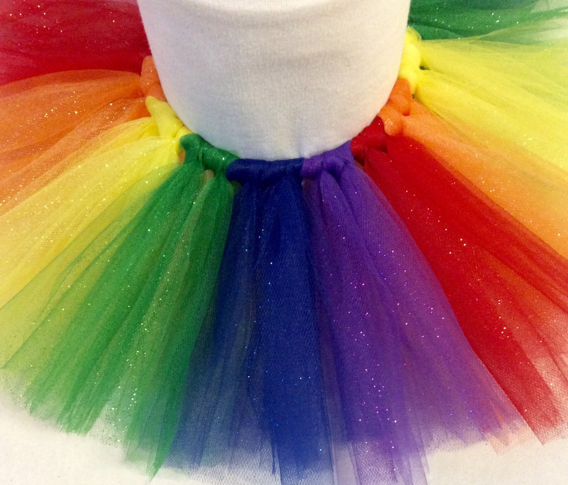 Rainbow Glitter Tutu, Rainbow Tutu, Colorful Tutu, Birthday Tutu, Fun ...