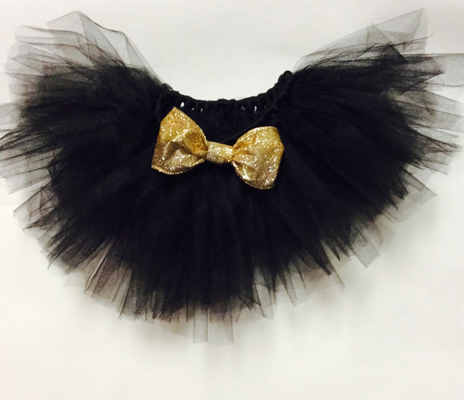 Black Tutu With Gold Glitter Bow Glitter Tutu Black Tutu - Etsy