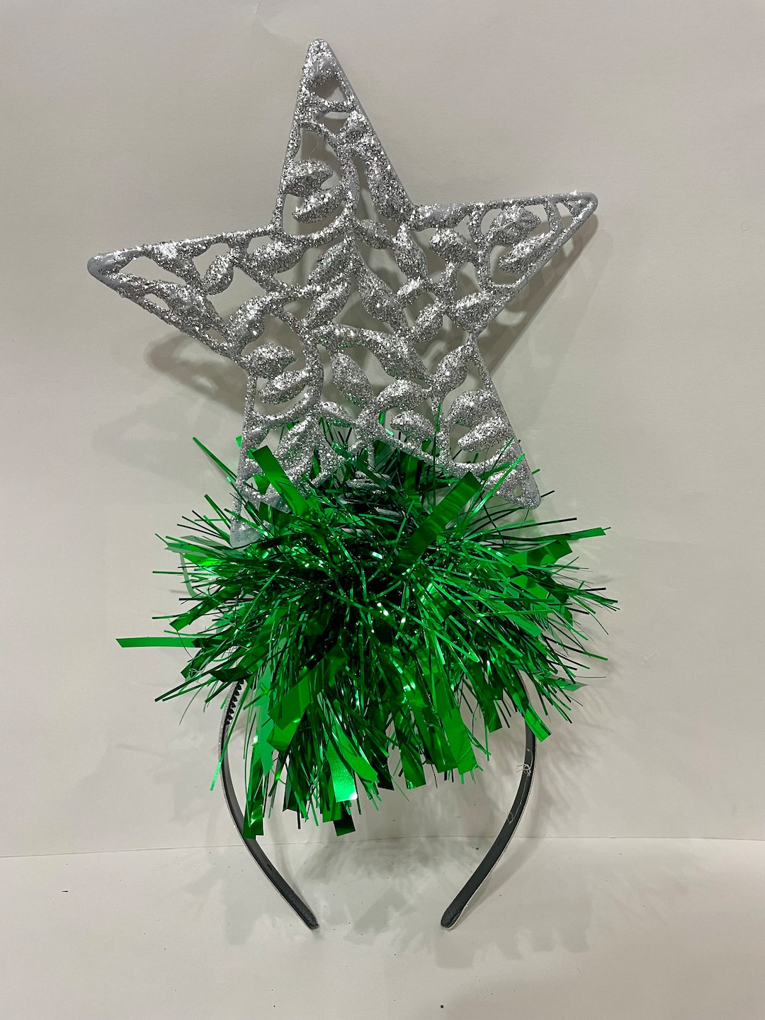 Big Silver Christmas Star Headband, Xmas Tree Topper Headband ...