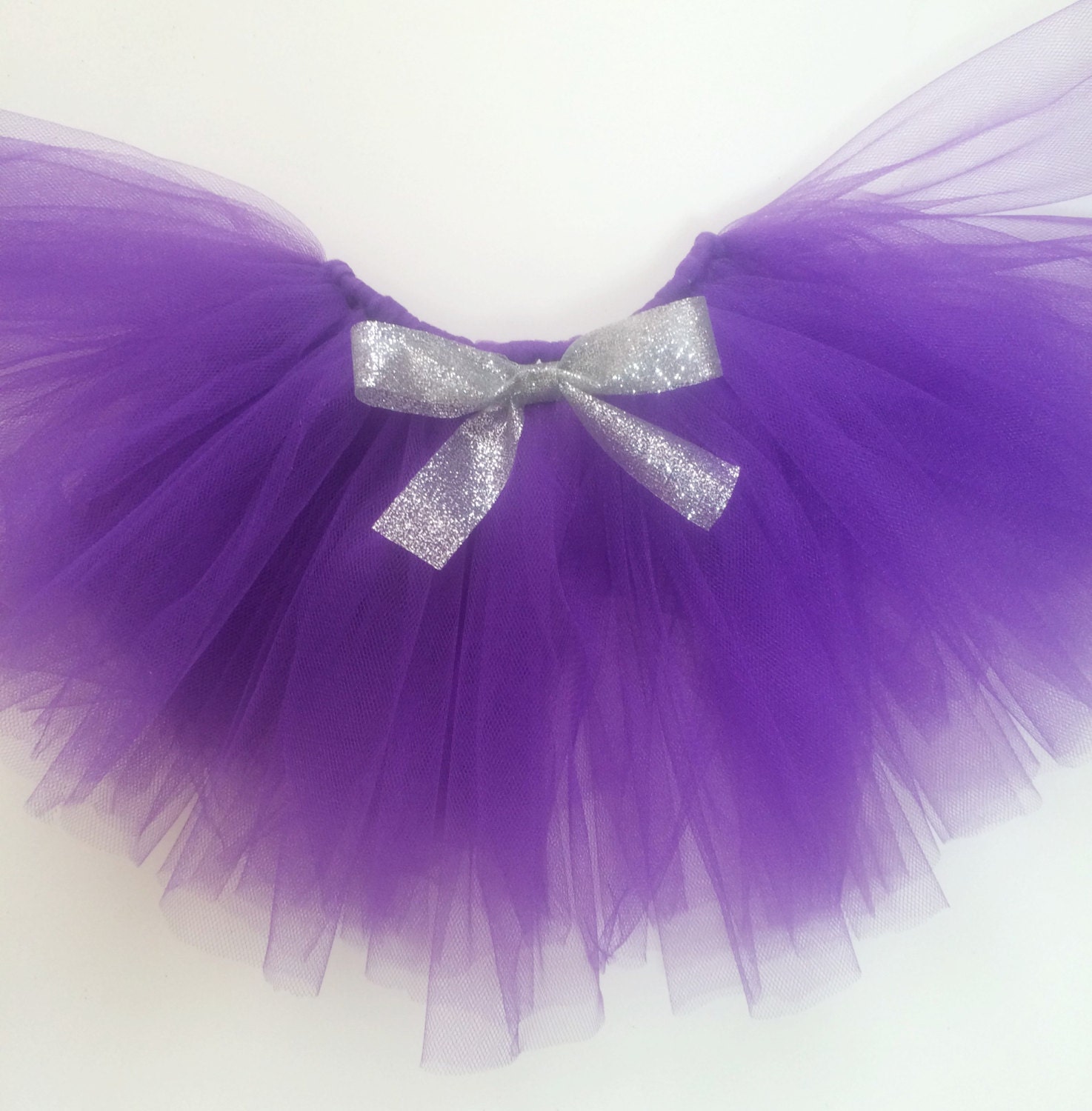 Purple Baby Tutu With Silver Glitter Bow Purple Tutu Infant - Etsy