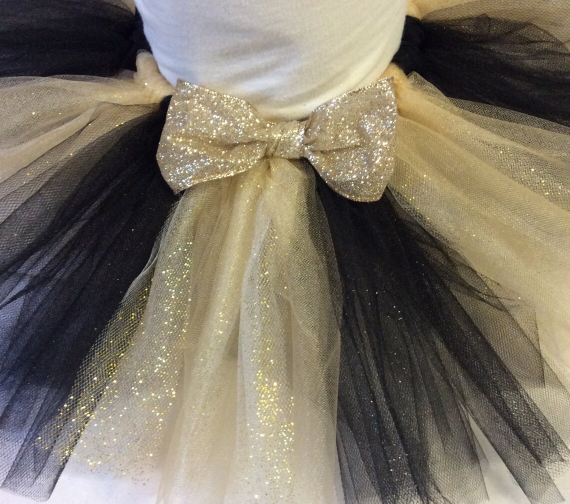 Black Gold Glitter Tutu, Other Colors Available, Gold White Tutu, Gold ...