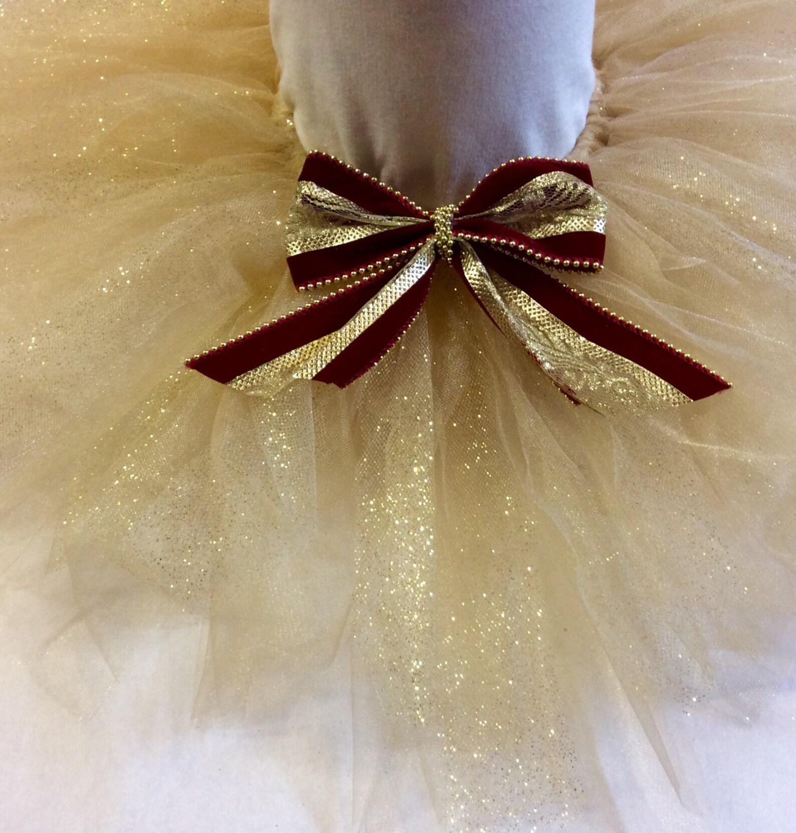 Gold Glitter Tutu With Red Gold Bow Gold Tutu Christmas | Etsy