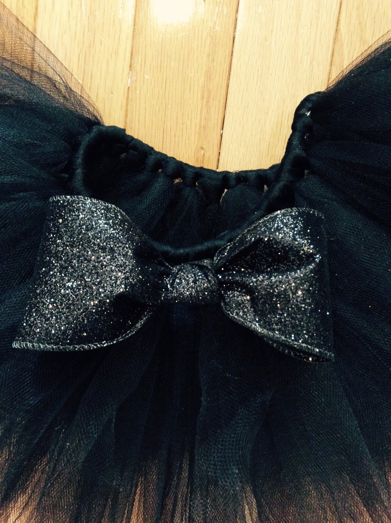 Black Tutu With Gold Glitter Bow Glitter Tutu Black Tutu - Etsy