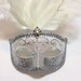 White Silver Glitter Masquerade Mask, White Mask,vintage Mask, Party ...