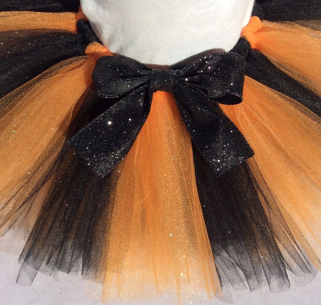 Halloween Tutu, Halloween Glitter Tutu, Orange Black Tutu, Glitter Tutu ...