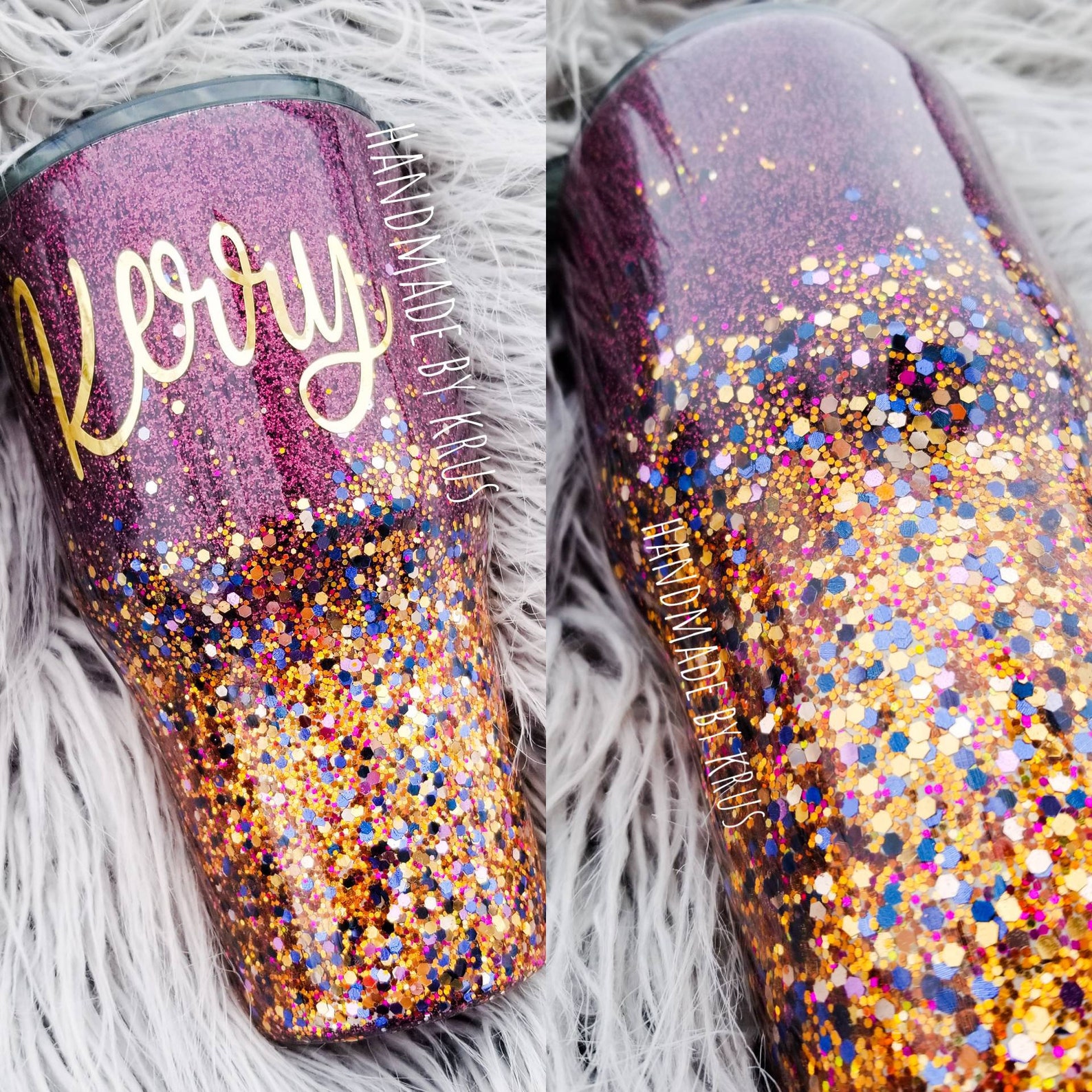 Glitter Ombre Tumbler Chunky Glitter Velvet and October Moon | Etsy