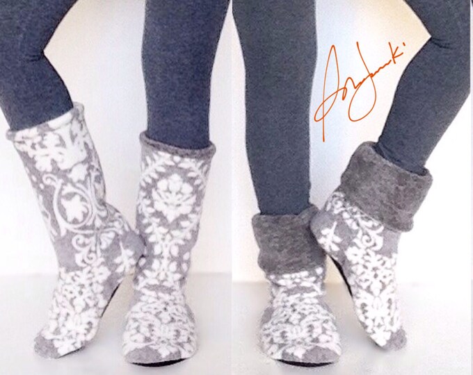Womens Slippers, Moccasin Socks, Sock Boots, Knee High Booties ...