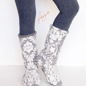 Womens Slippers, Moccasin Socks, Sock Boots, Knee High Booties ...