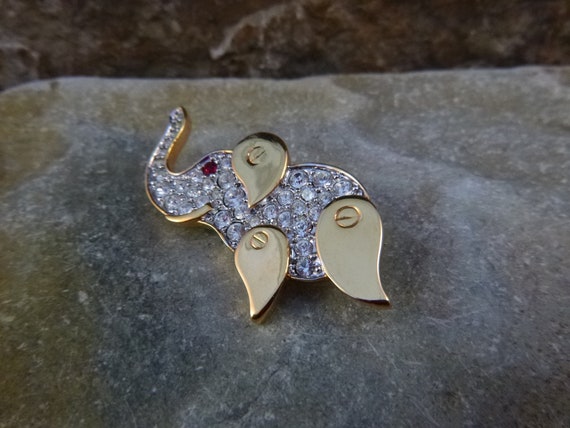 Vintage Monet Rhinestone Elephant Pin: Republican Pol… - Gem