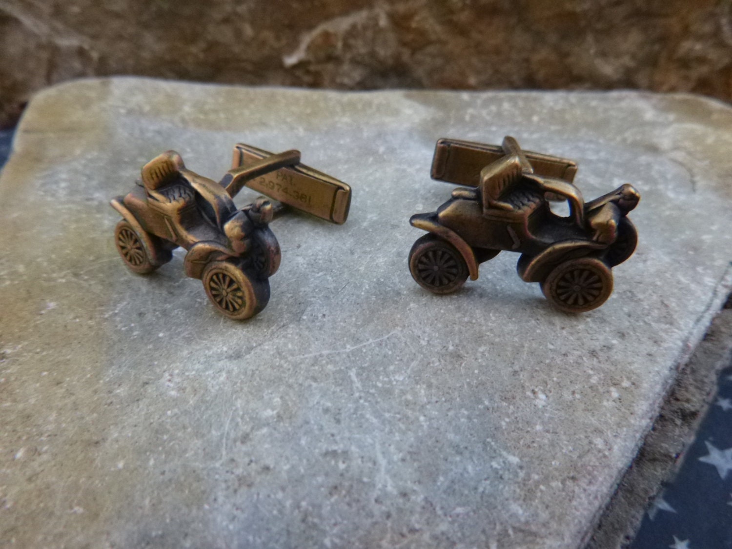Car Lover? Roadster Vintage Car Cuff Links | Antiqued Brass 1960s Old ...