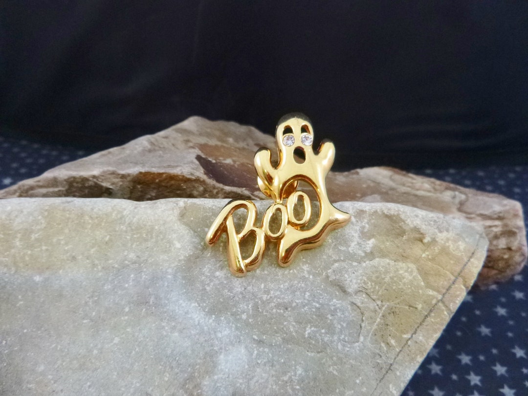 Cute Halloween Boo Ghost Vintage Pin | 1991 Gleeful Ghost Avon Lapel or ...