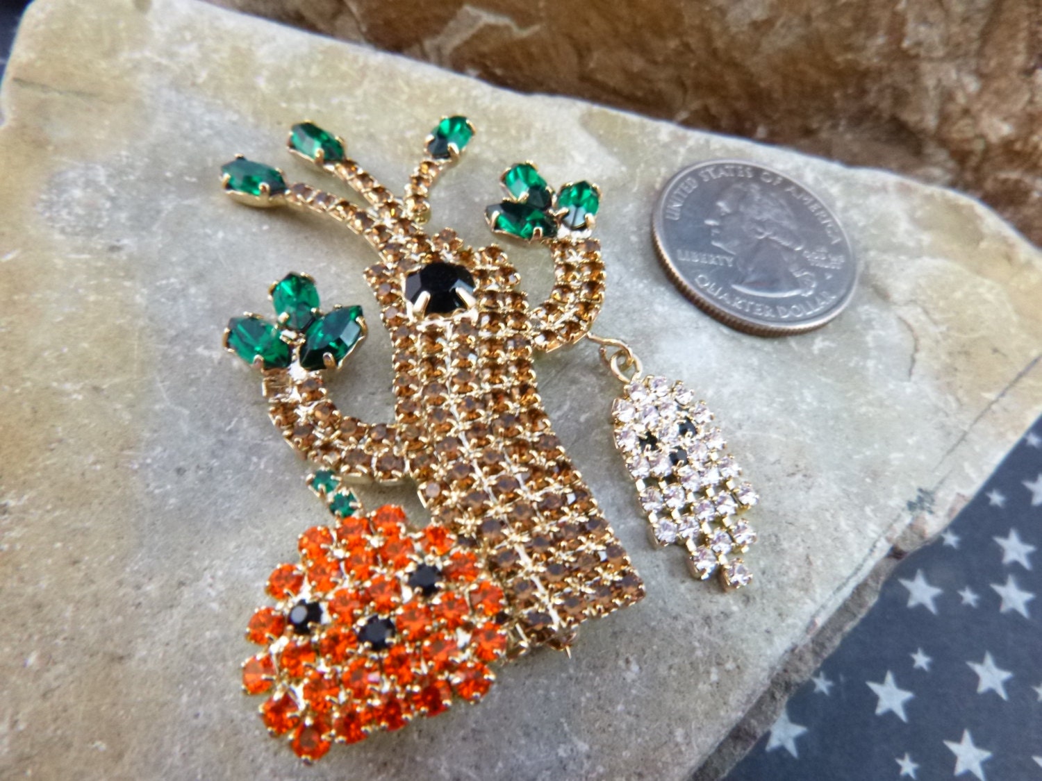 Halloween Lover? Unique Rhinestone Crystal Halloween Brooch with ...