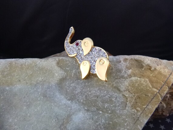 Vintage Monet Rhinestone Elephant Pin: Republican Pol… - Gem