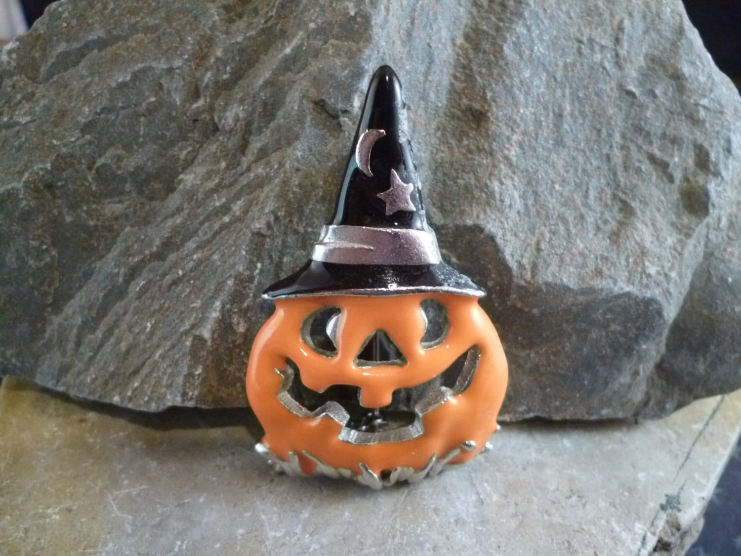 Spooky Halloween Pumpkin Witch Jack O Lantern with Star and Moon Witch ...