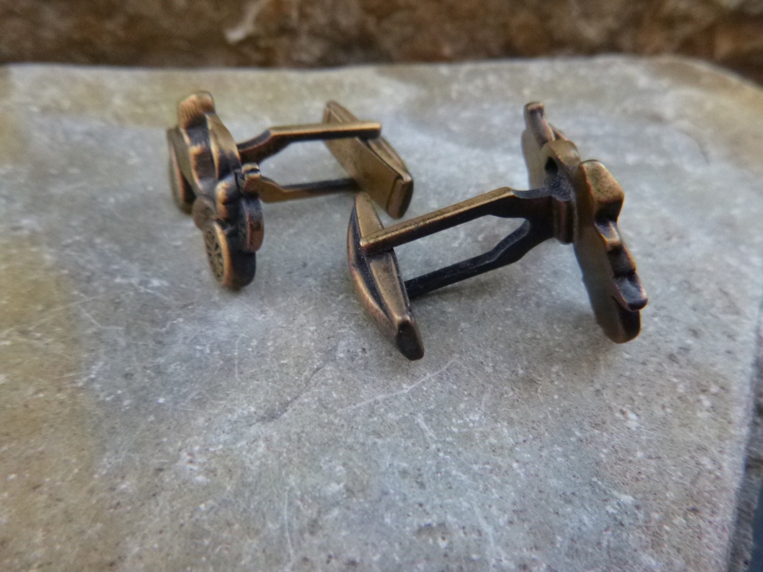 Car Lover? Roadster Vintage Car Cuff Links | Antiqued Brass 1960s Old ...
