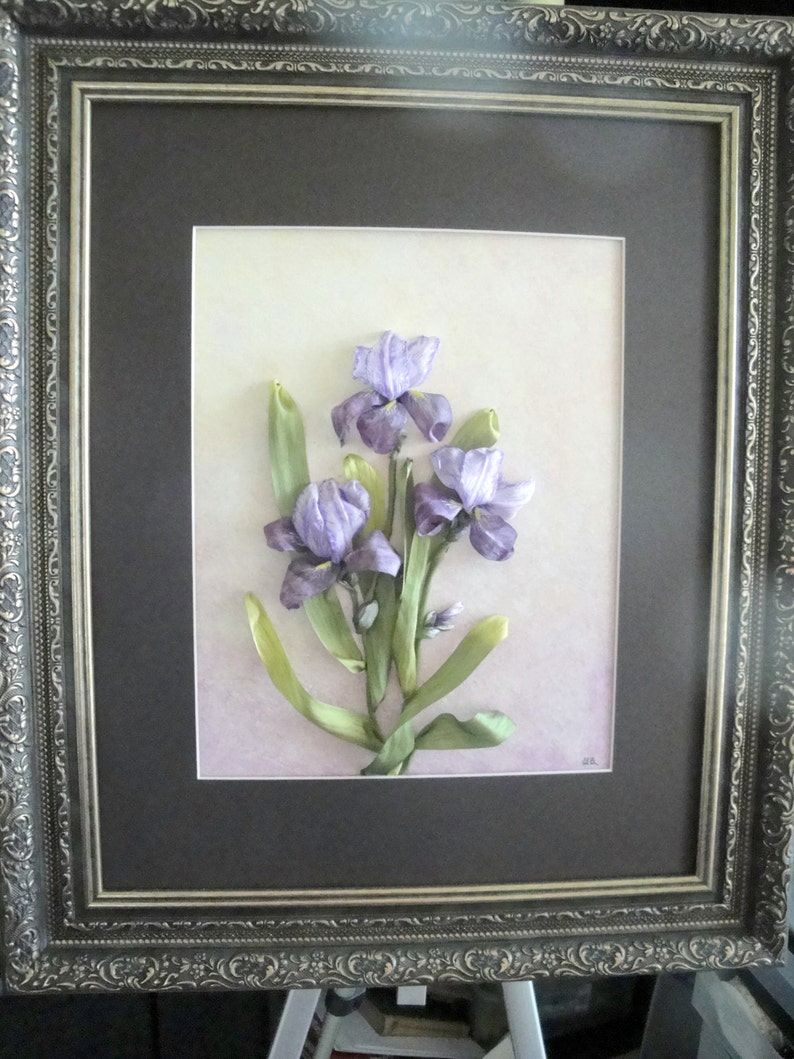 SALE Silk Ribbon Embroidery 'iris' - Etsy