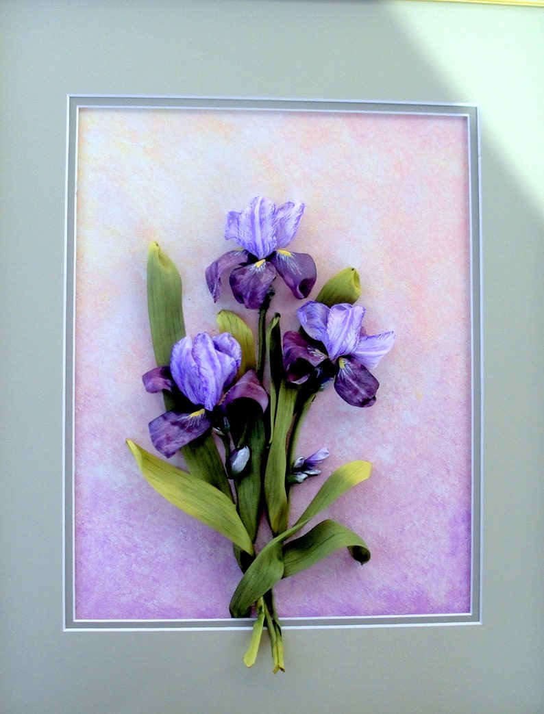 SALE Silk Ribbon Embroidery 'iris' - Etsy