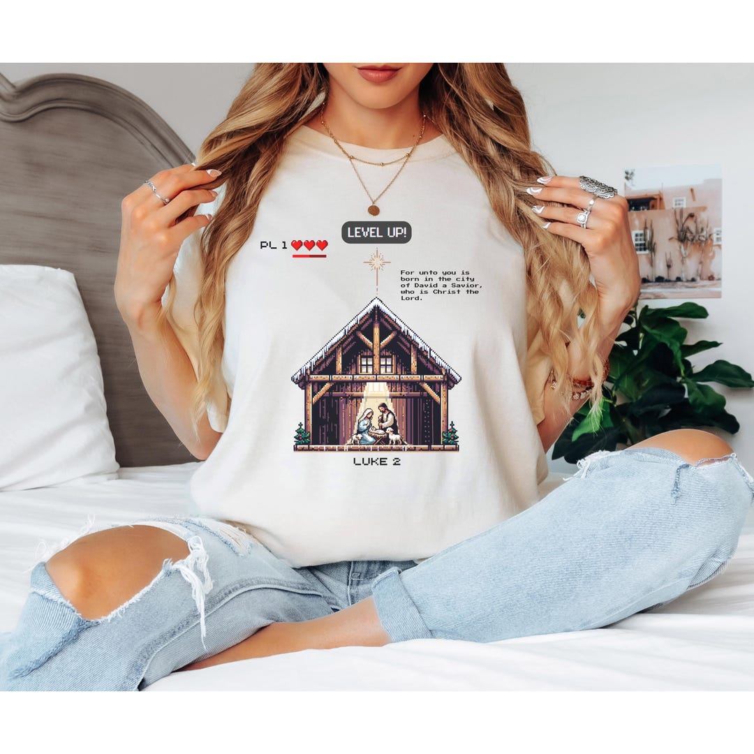 Retro Pixel Nativity Christmas T-shirt, Religious Holiday Tee - Etsy